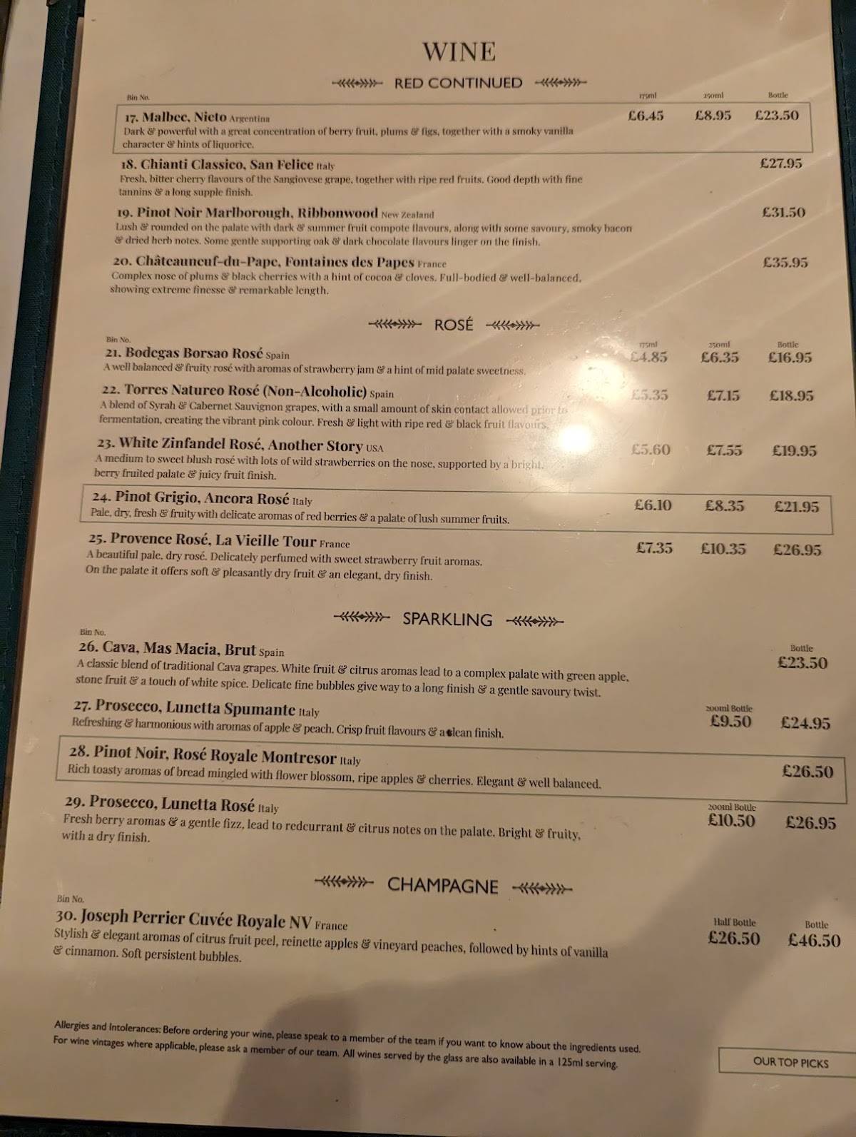 Menu at The Monmouth Ash pub & bar, Verwood
