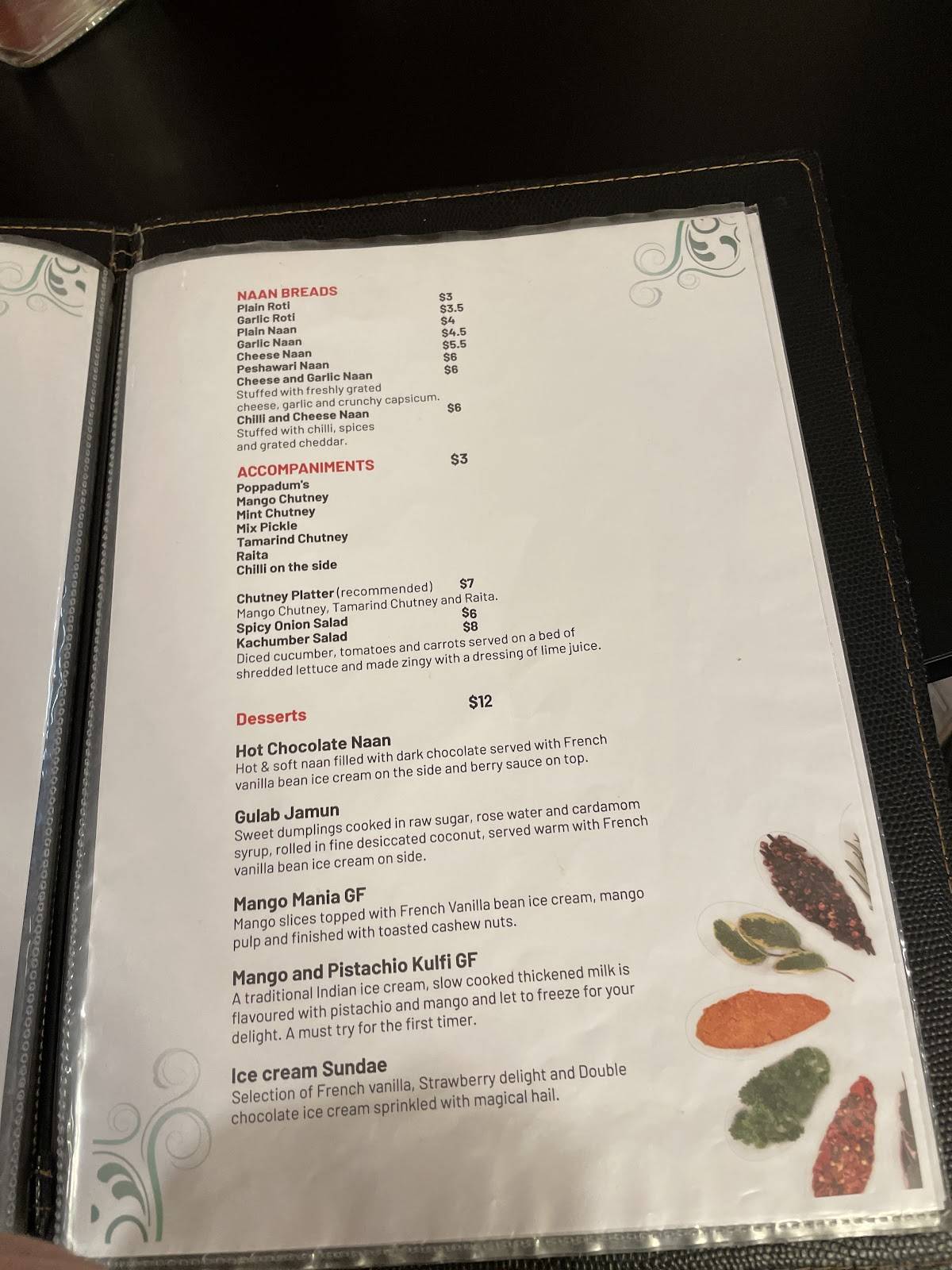 Menu at Monsoon Indian Cuisine, Taumarunui restaurant, Taumarunui