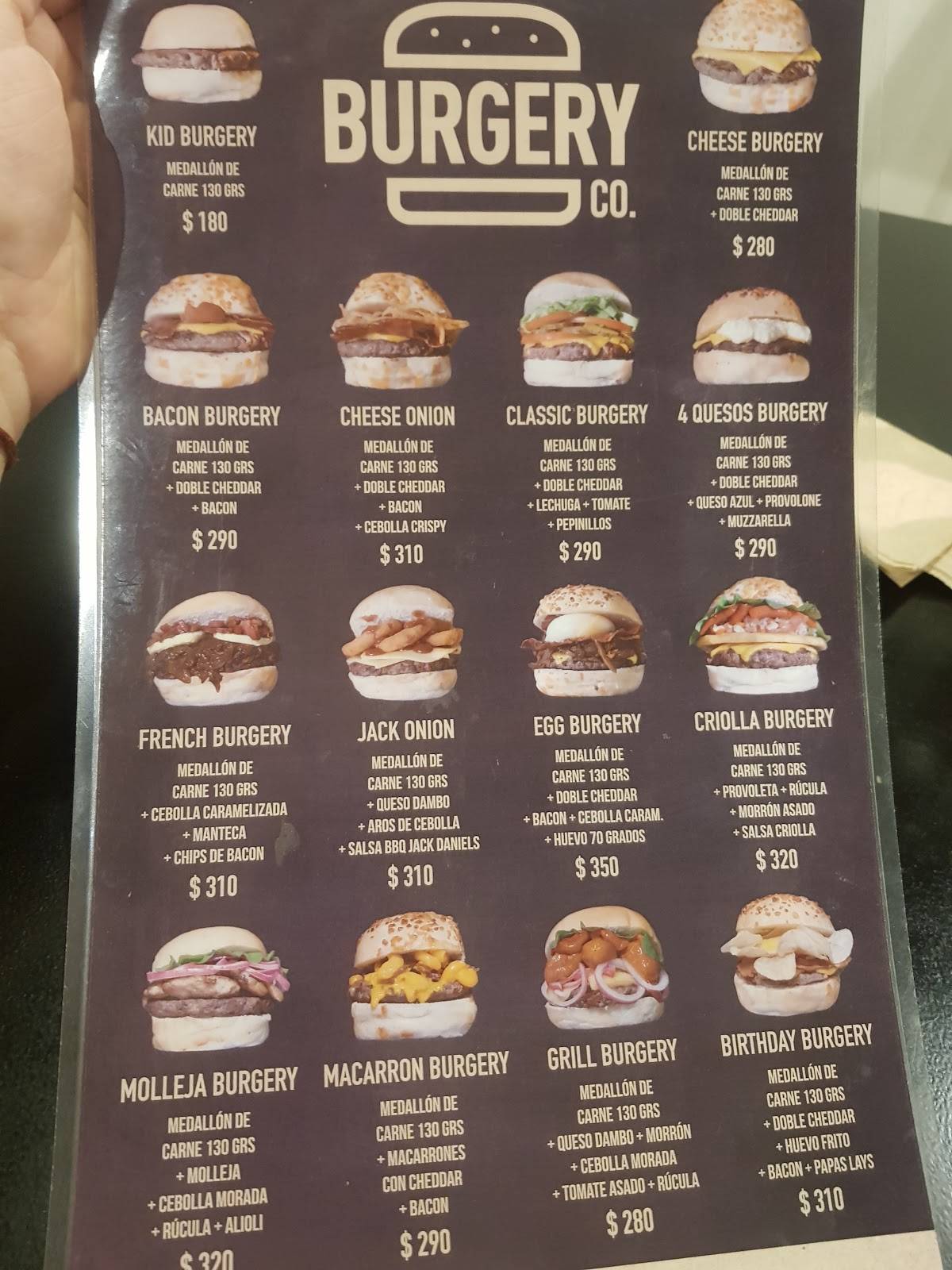 Carta del restaurante Burgery, Monte Grande