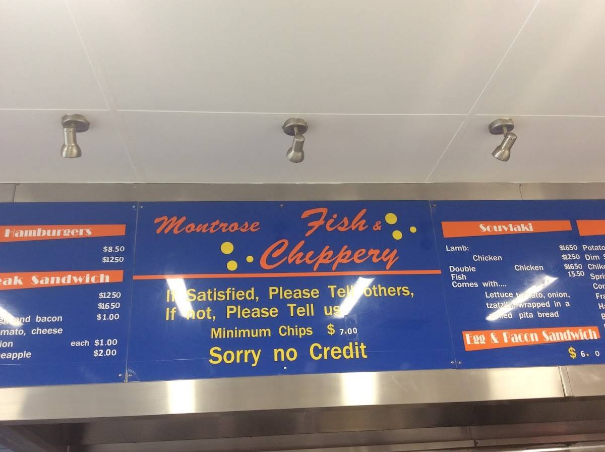 Menu at Montrose Fish & Chippery fast food, Montrose