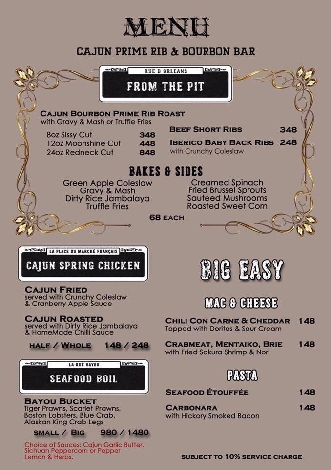 Menu at Moonshine & The Po'Boys pub & bar, Hong Kong