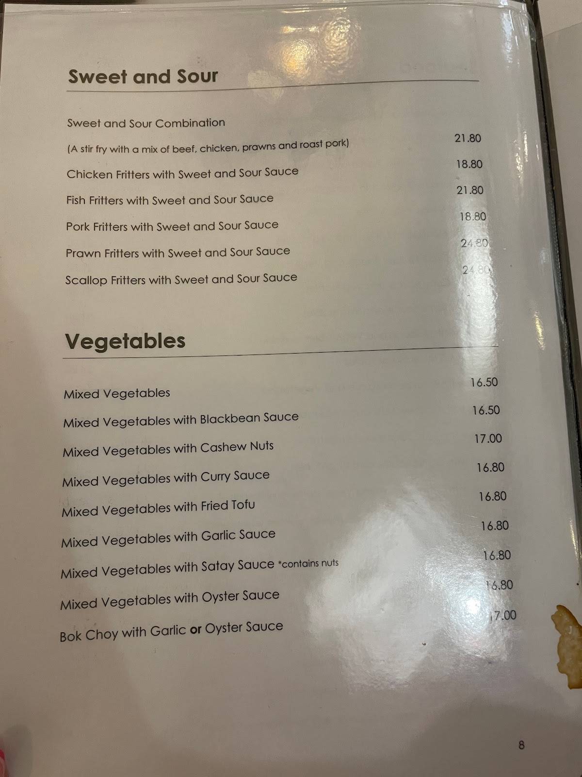 Menu at Sun & Mei Chinese and Thai Restaurant, Mornington