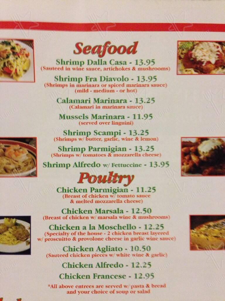Menu at Moschello's Pizza pizzeria, Homosassa