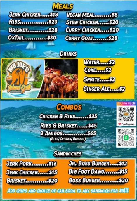Menu at Mr.Joes Island Grill Seafood & BBQ, New Orleans