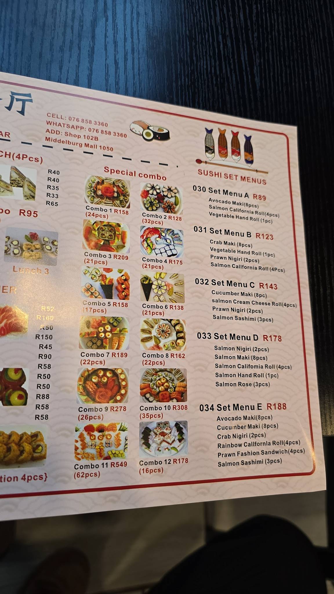 Menu at Mr Panda Chinese Restaurant Middelburg Mall, Middelburg