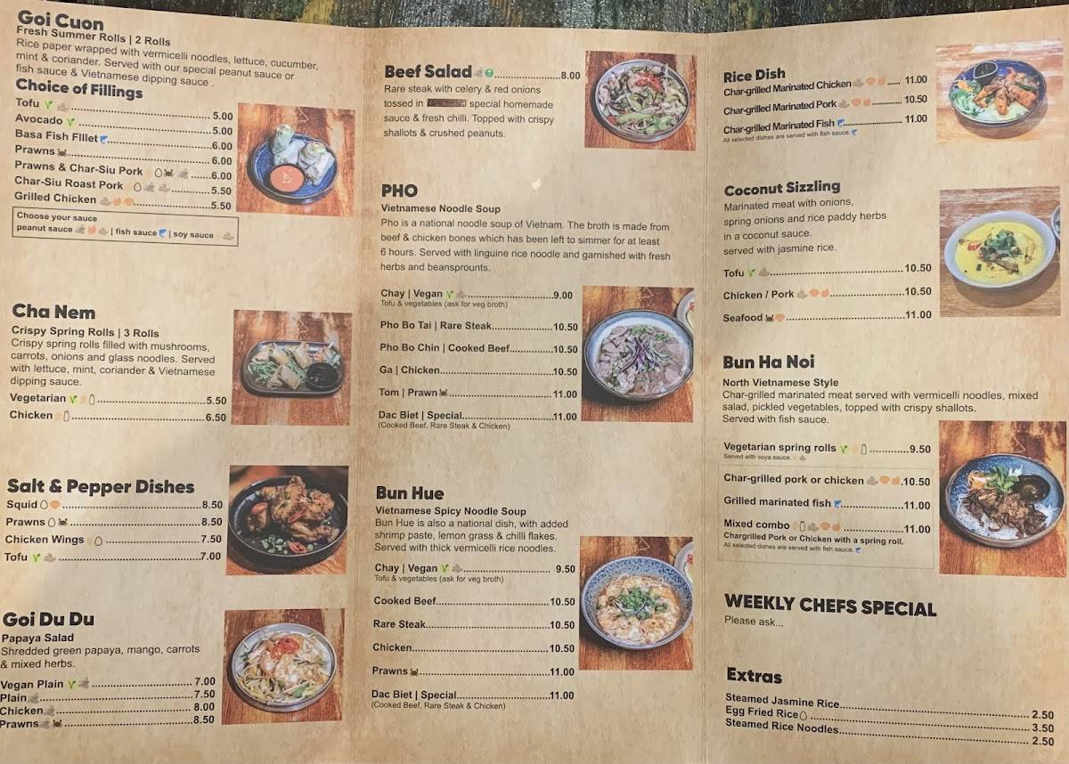 Menu at Mr Pho restaurant, Bolton