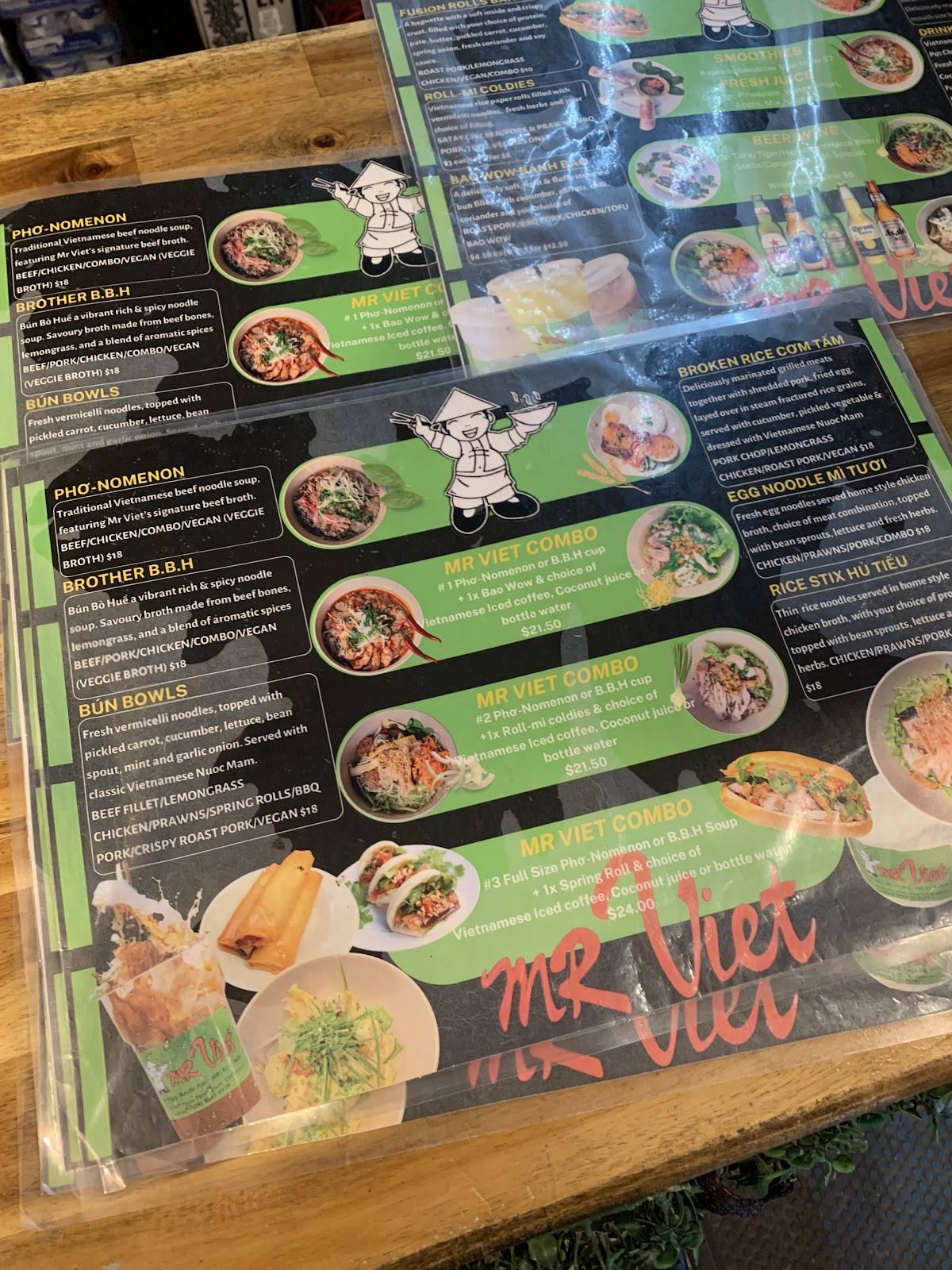 Menu at Mr Viet restaurant, Adelaide, 8/20 James Pl