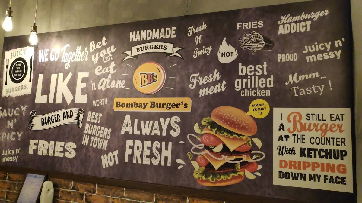 Menu at Bombay Burger's Cafe, Mumbai