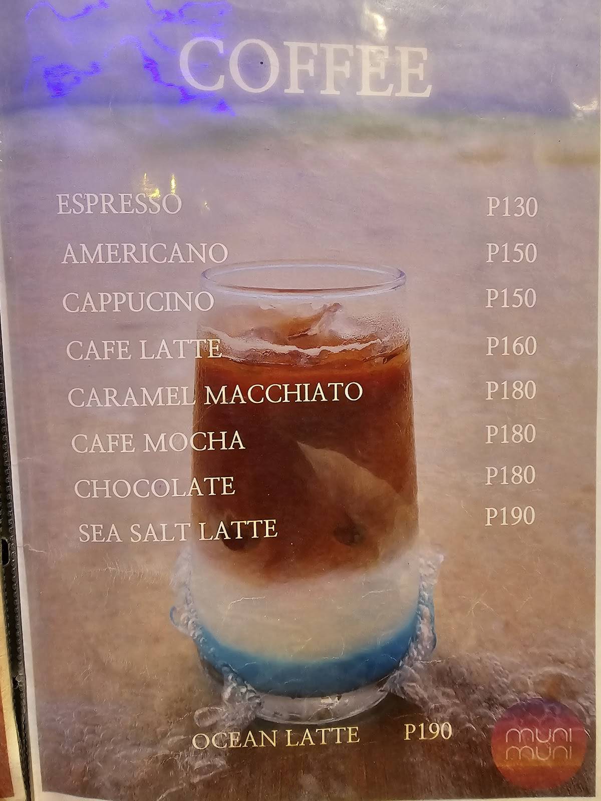 Menu at Muni-Muni restaurant, Malay