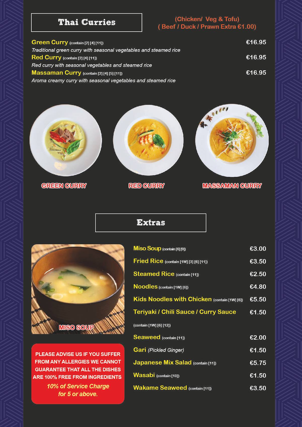 Menu at Musashi Sushi Swords restaurant, Swords