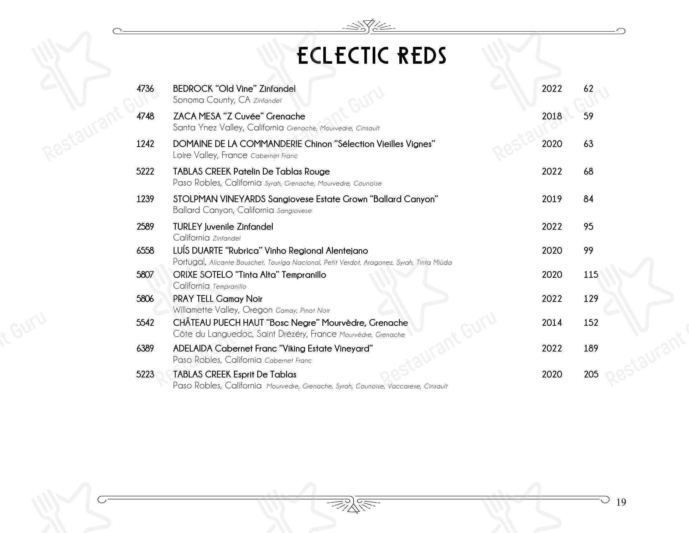 Menu at Musso & Frank Grill pub & bar, West Hollywood