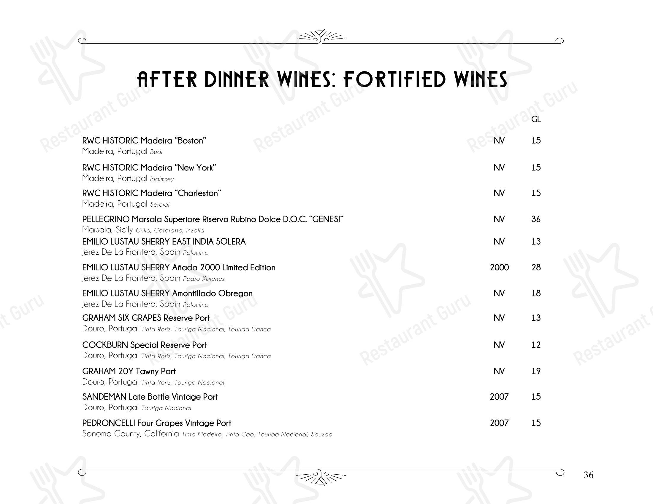 Menu at Musso & Frank Grill pub & bar, West Hollywood