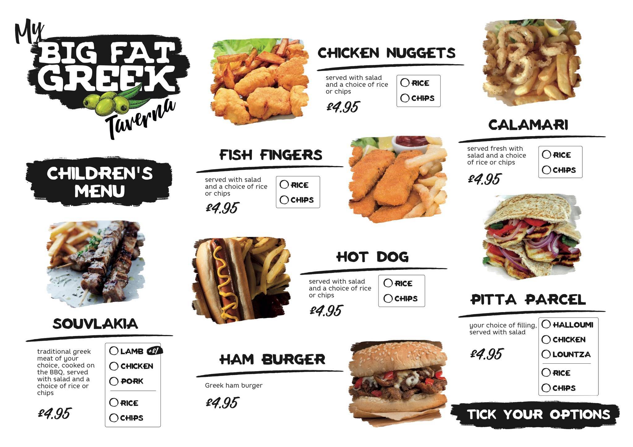 Menu at My Big Fat Greek Taverna pub & bar, Clacton-on-Sea