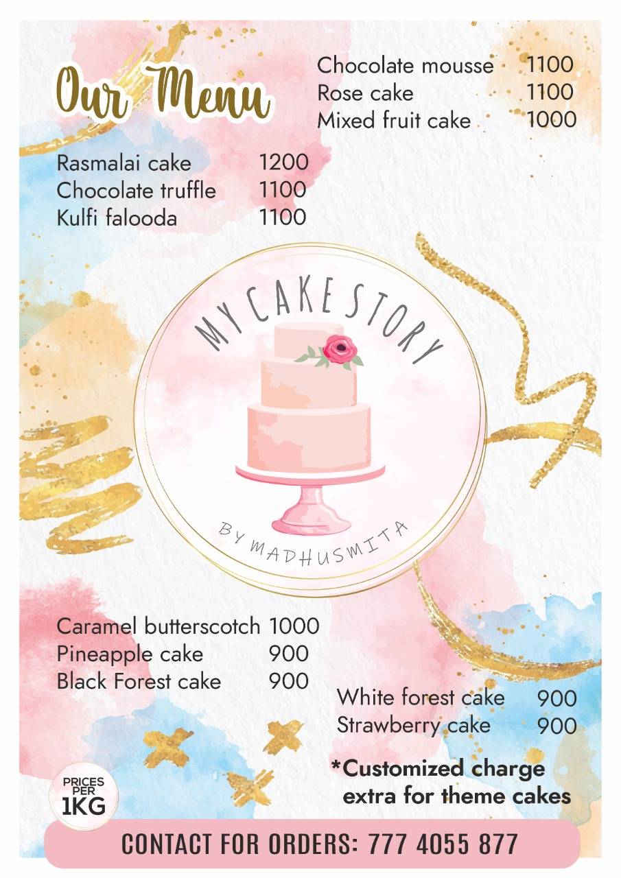 Menu at My Cake Story, Pune, 803E