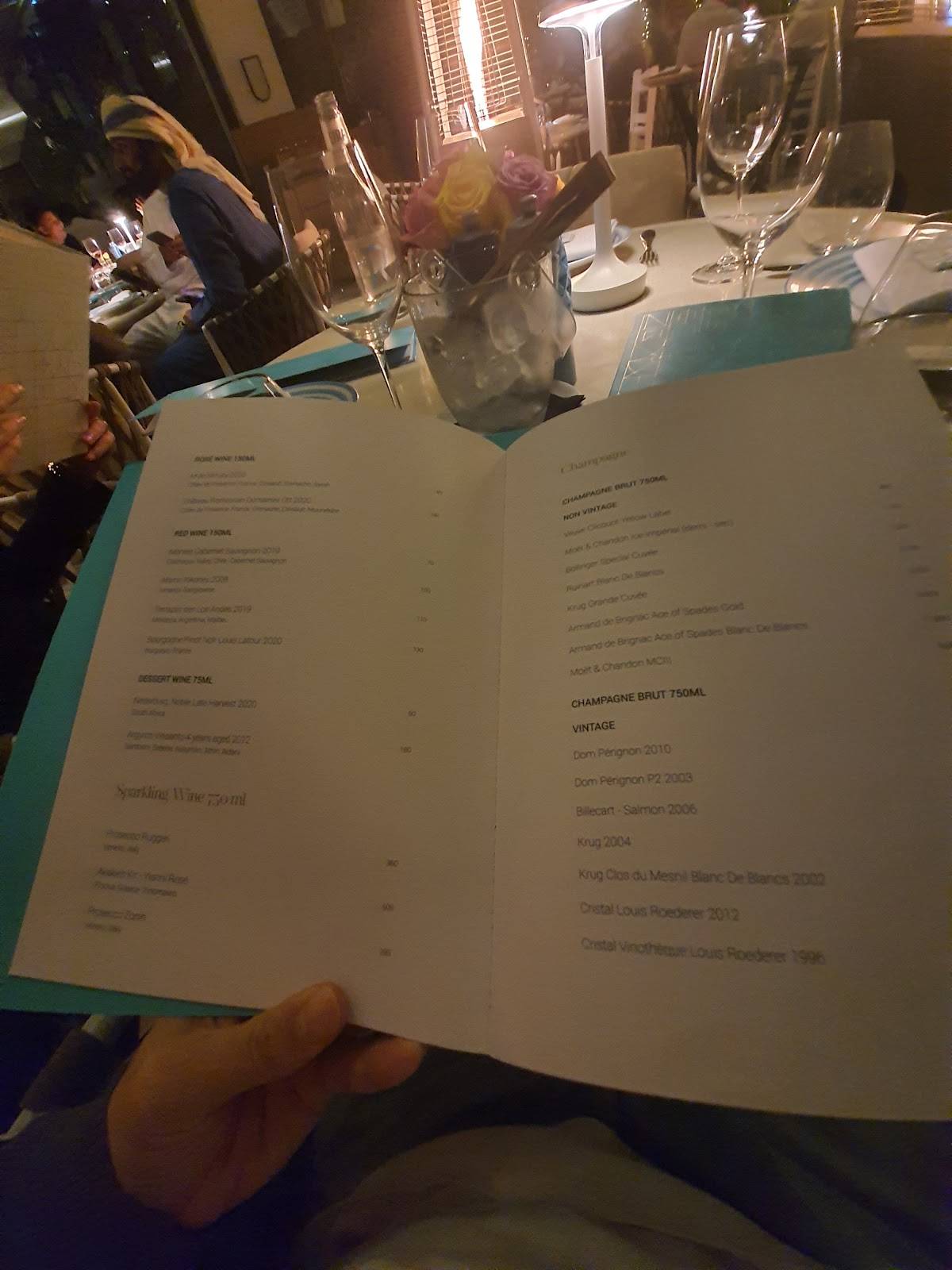 Menu at NAMMOS Dubai restaurant, Dubai