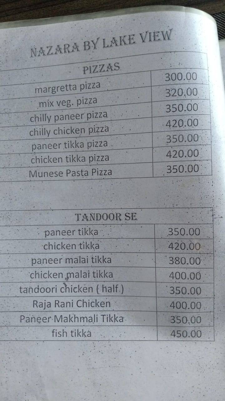 Menu at NAZARA BY LAKE VIEW HIGHEST ROOF TOP, Udaipur