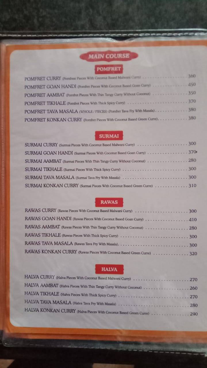 Menu at NEW ASWAD GOMANTAK SEA FOOD RESTAURANT, Pune