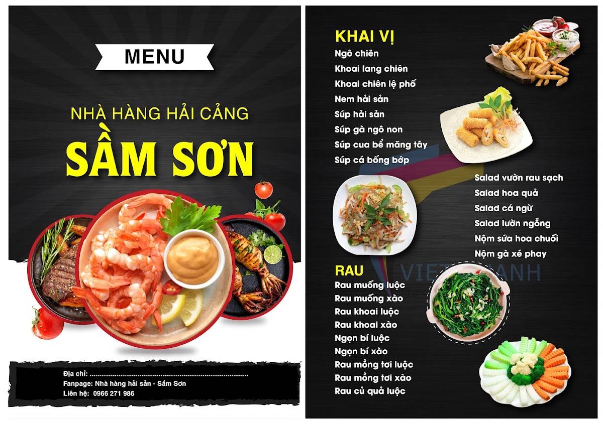 Menu at NHÀ HÀNG HẢI CẢNG SẦM SƠN restaurant, Thanh Hoa