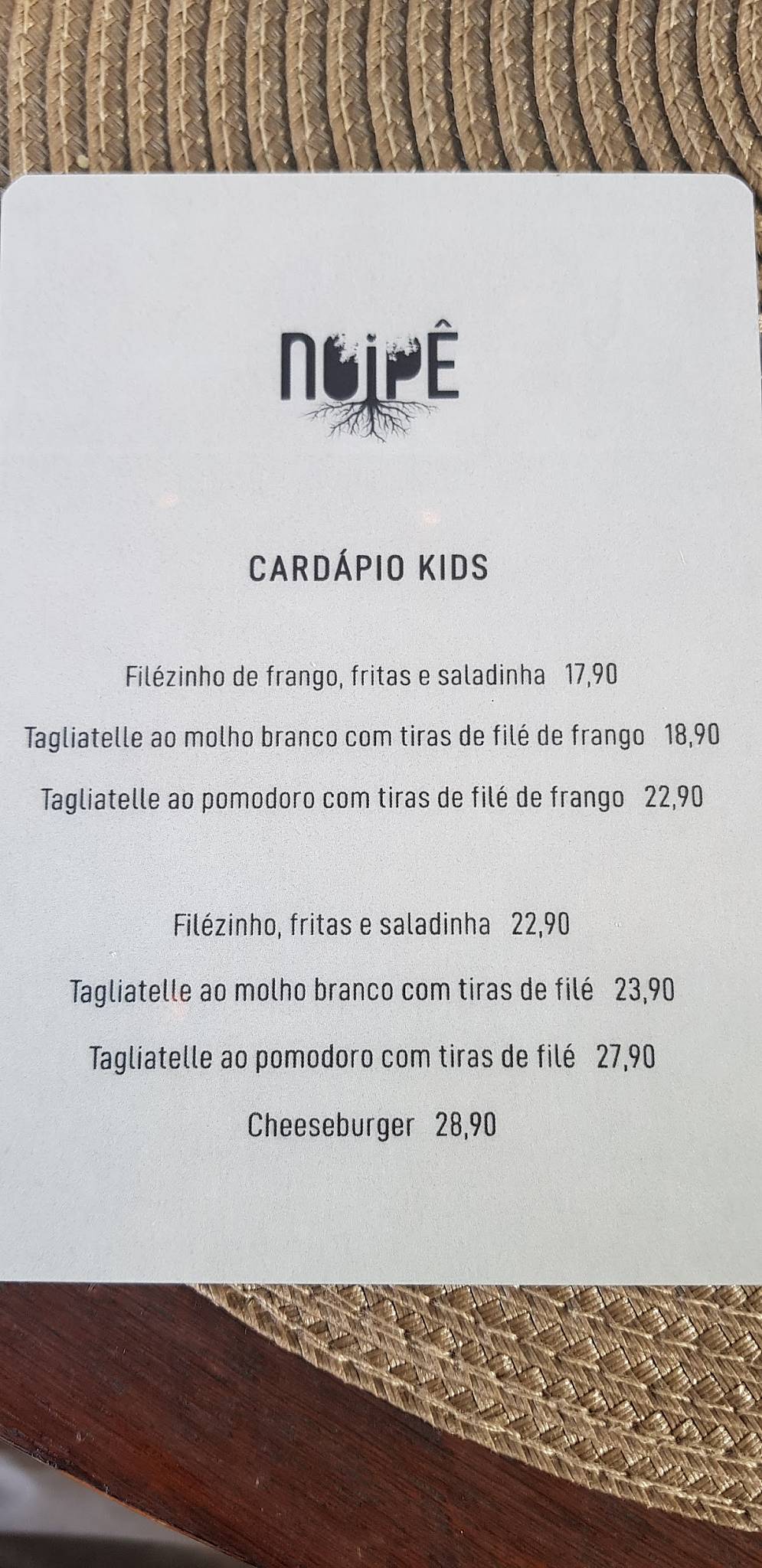 Menu em Noipê restaurante, Ribeirão Preto