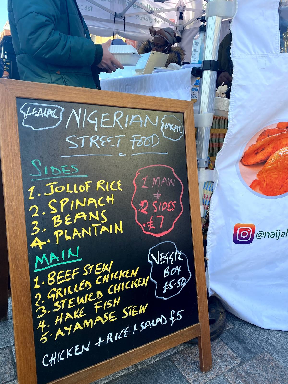 Menu at Naija high street restaurant, London