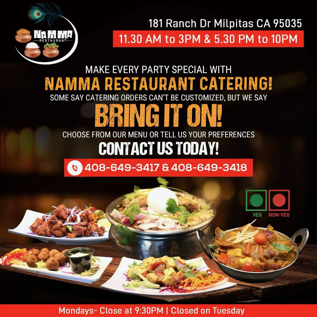 Menu at Namma Restaurant, Milpitas