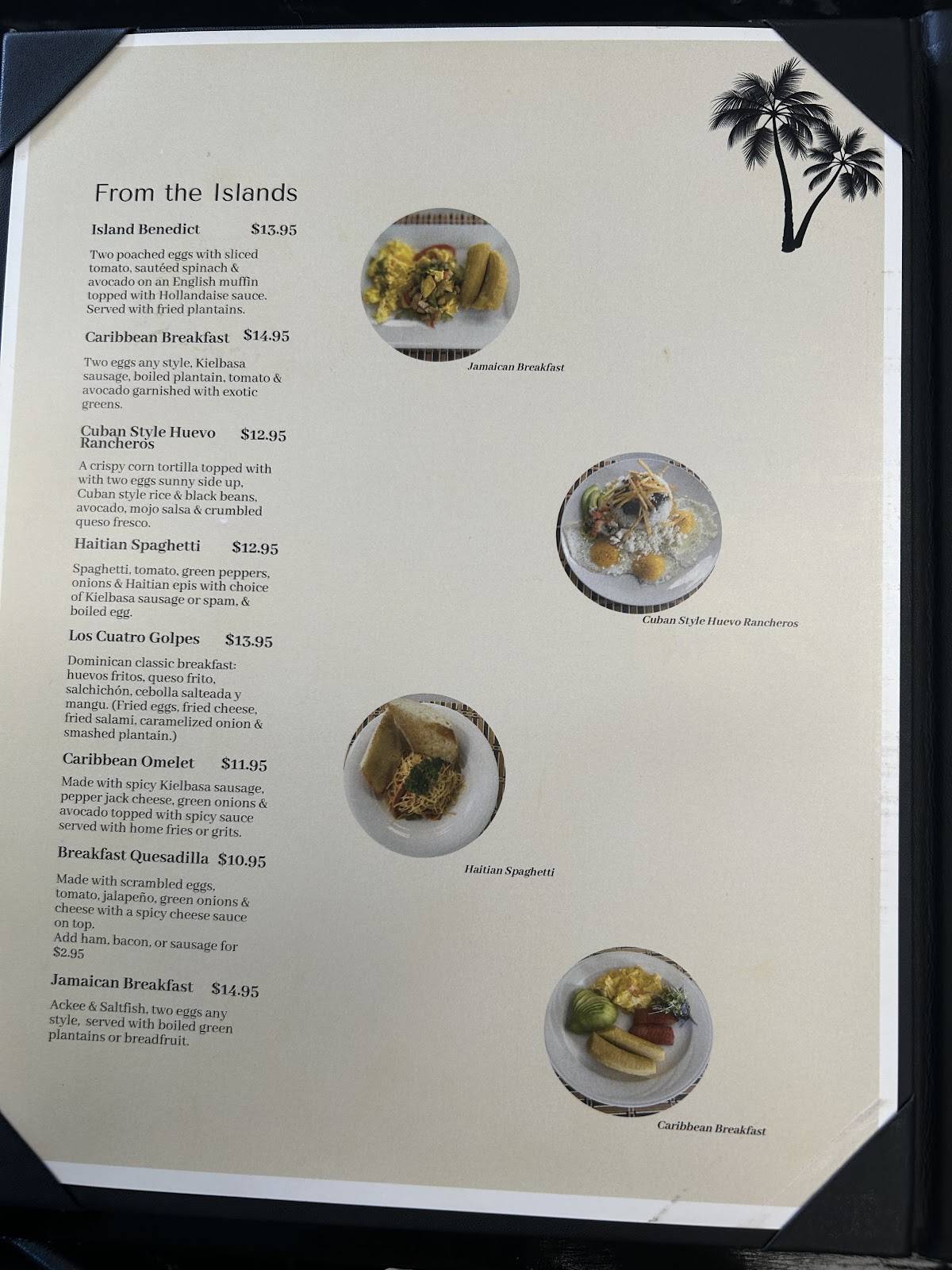Menu at Caribbean Breeze restaurant, Nashua