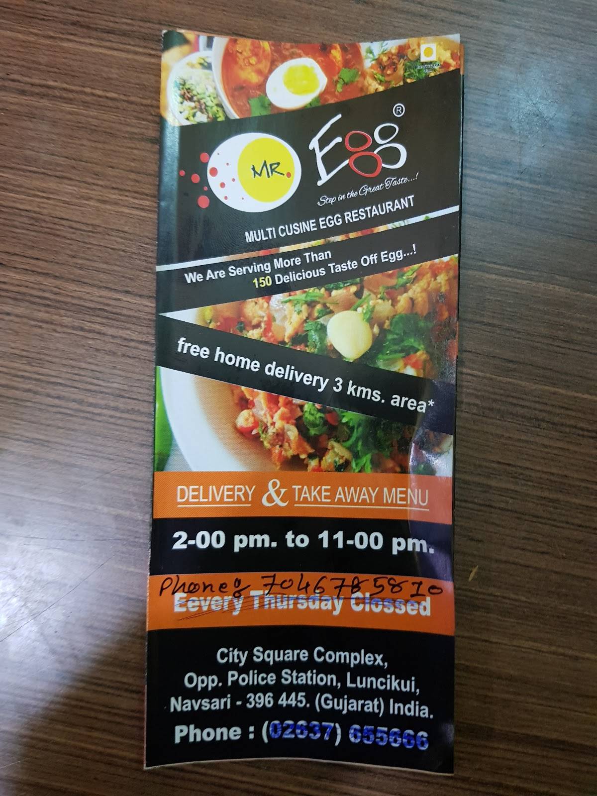 Menu at Mr.Egg, Navsari