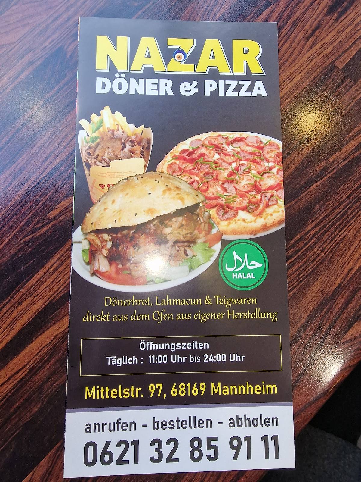 Speisekarte von Nazar Pizza Döner, Mannheim