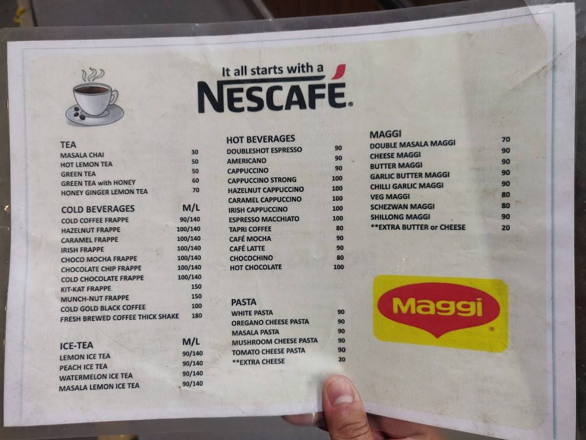 Menu at Nescafe, Surat, GD GOENKA
