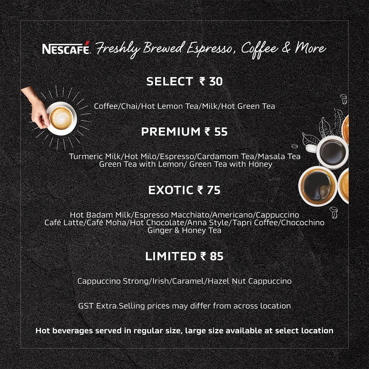 Menu at Nescafé navsari, Navsari