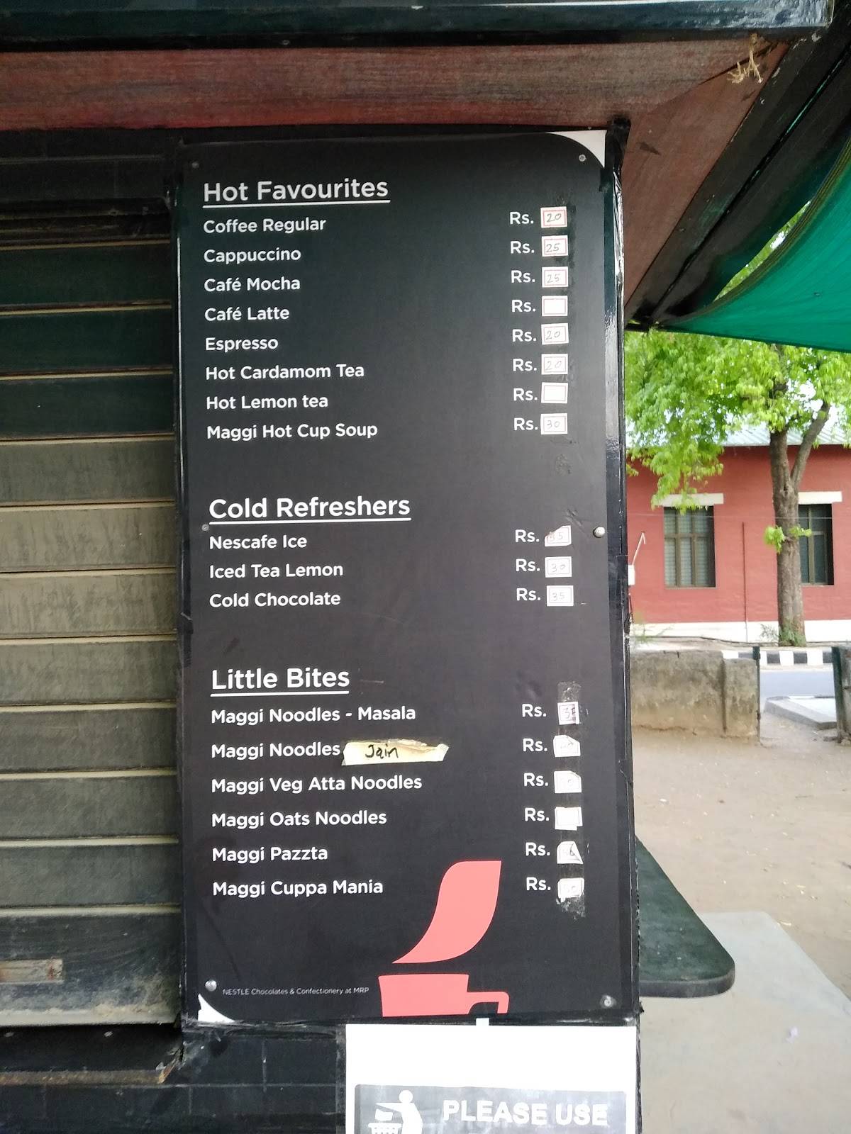 Menu at Nestle Coffee, Ahmedabad