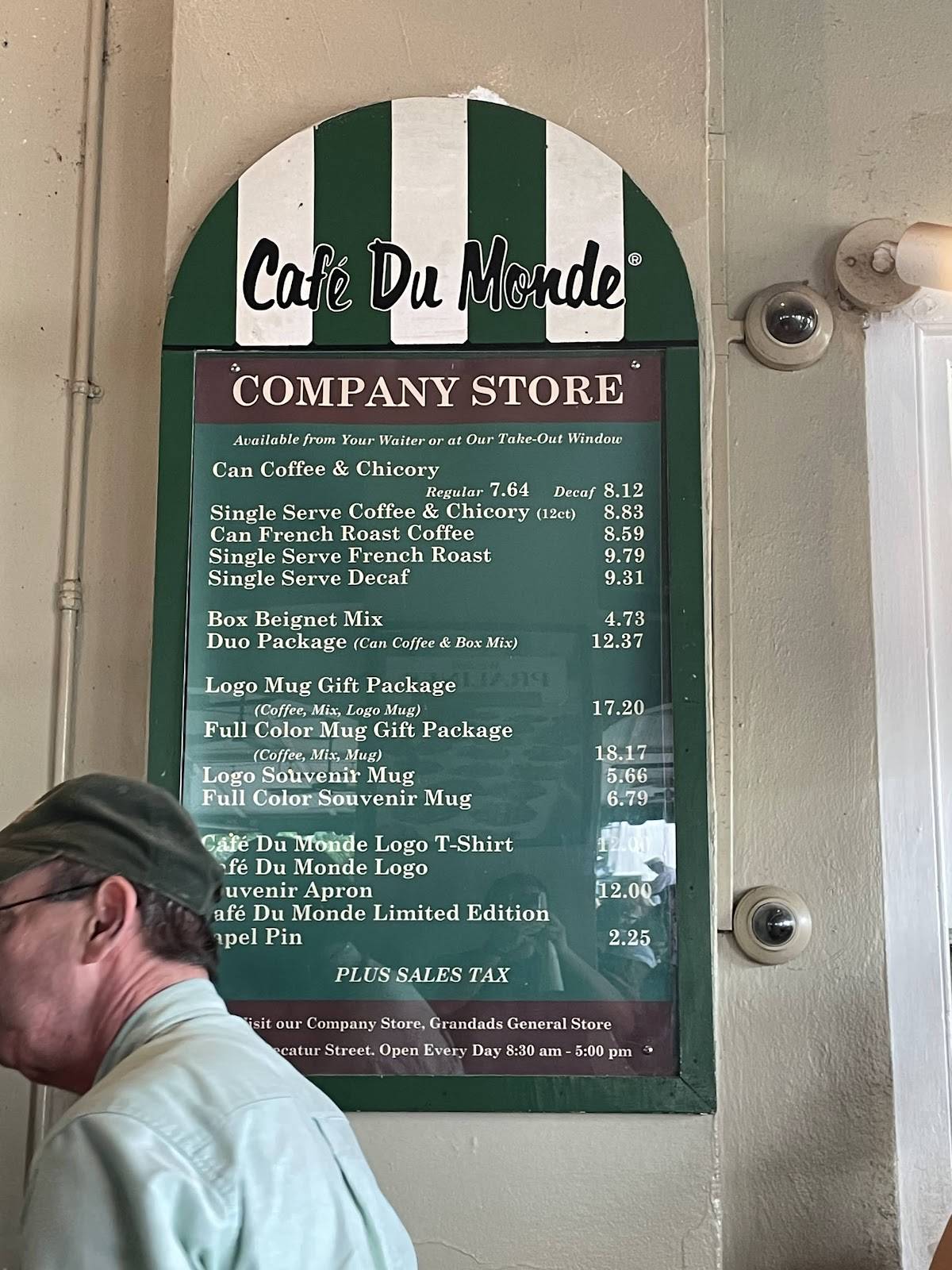 Menu at Cafe Du Monde, New Orleans, 800 Decatur St
