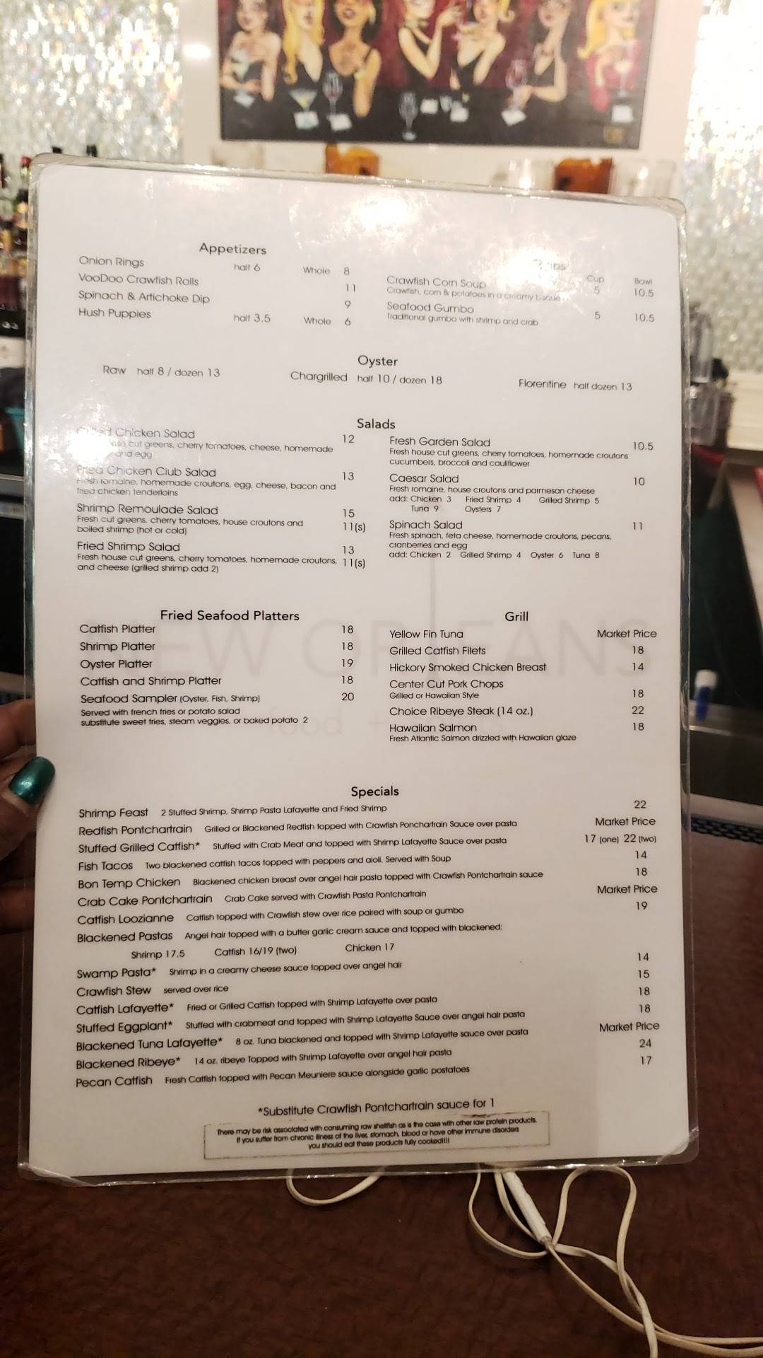Menu at New Orleans Food & Spirits restaurant, Metairie, 210 Metairie ...