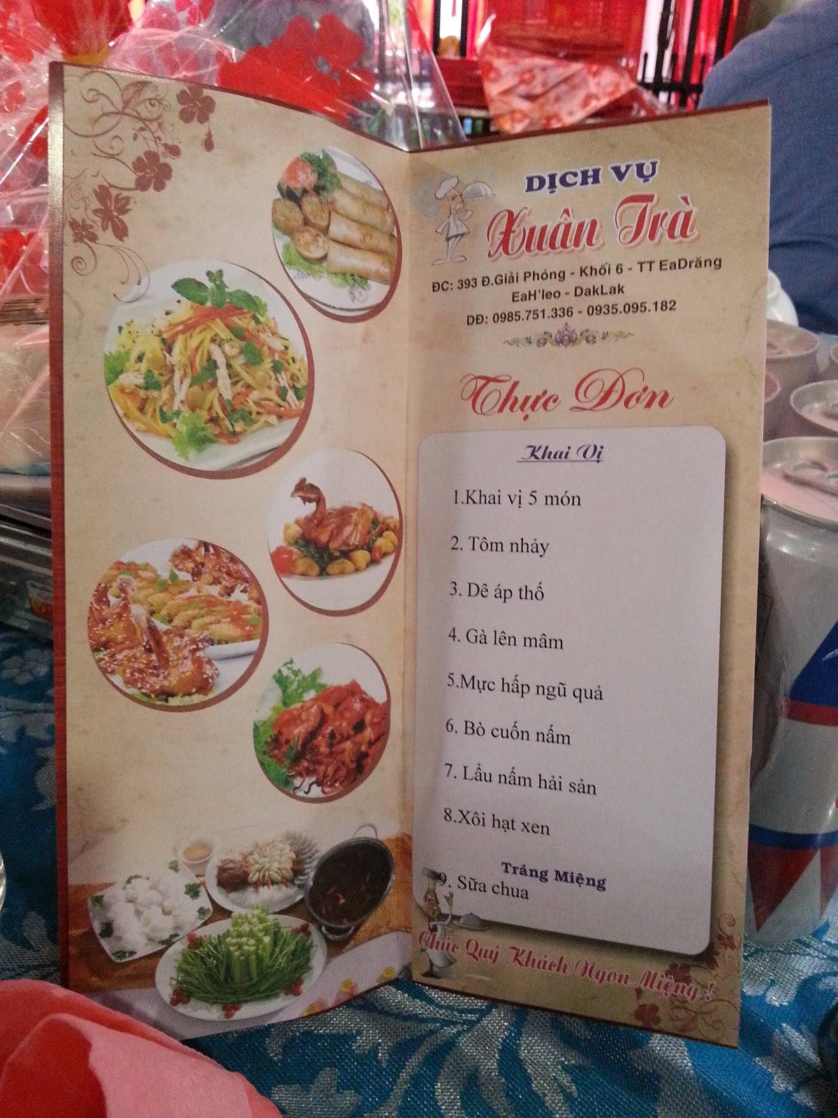 Menu at Nhà hàng Sông Quê restaurant, Chí Linh, 2F2W+9PQ