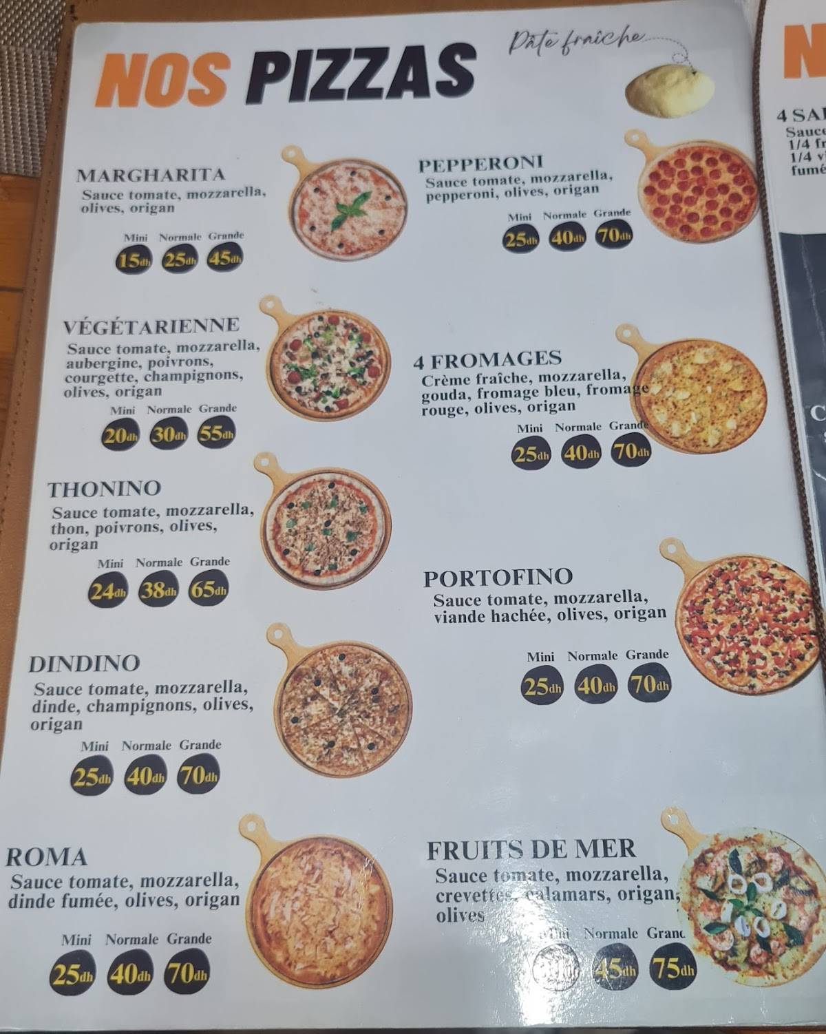 Speisekarte von Nice Pizza Pasta, Agadir