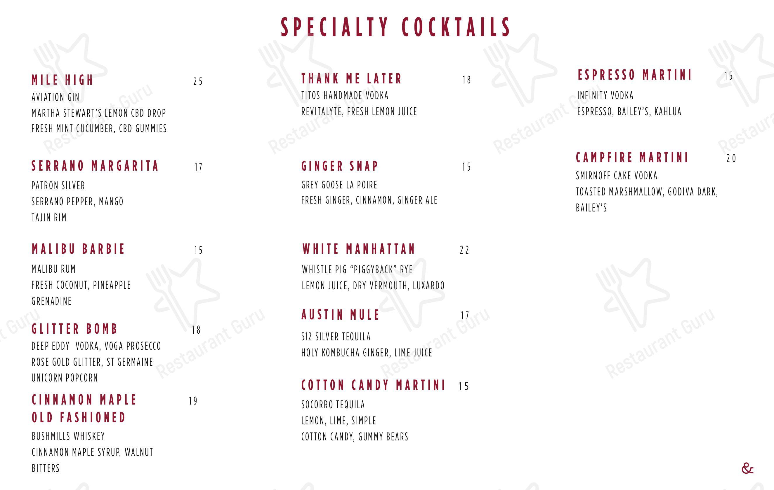 Menu at Nick & Sam's steakhouse, Dallas, Maple Ave