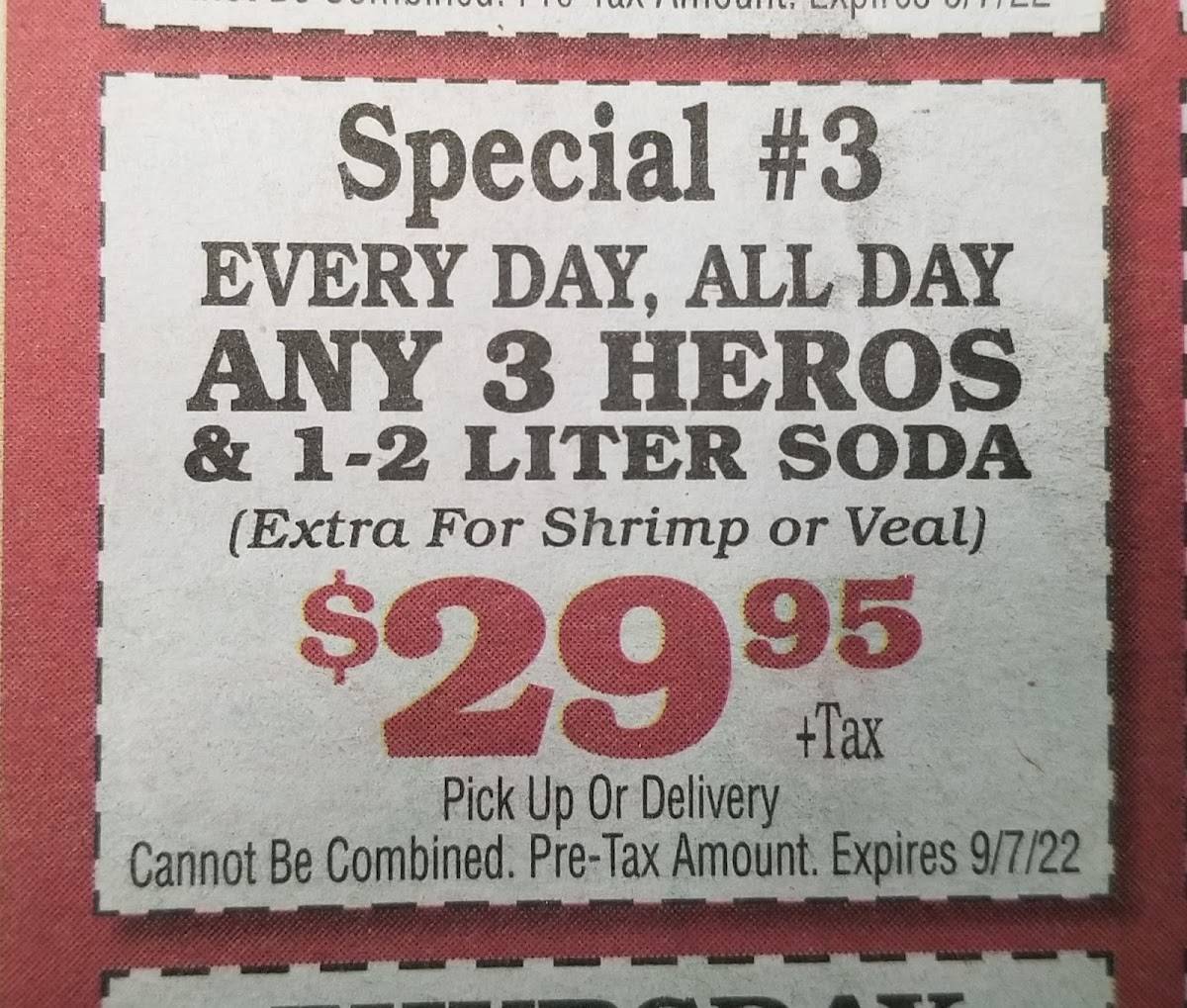 Menu at Nonna Bella's pizzeria, North Babylon