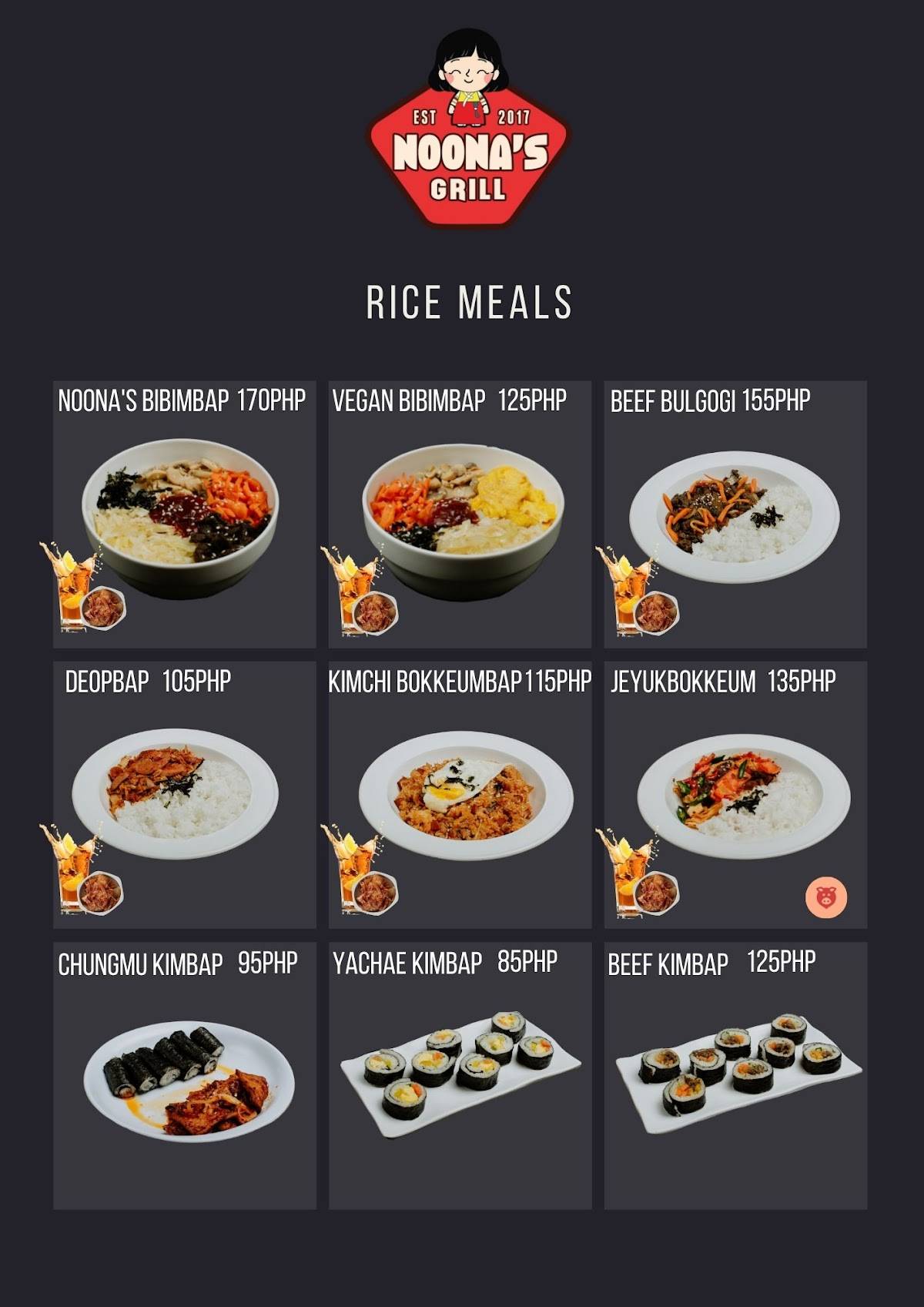 Menu at Noonas Grill restaurant, Iligan City