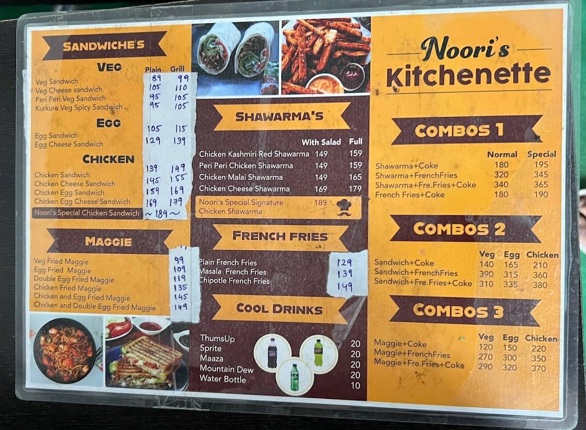 Menu at Noori's Kitchenette -Take away & Home Delivery Chinese ...