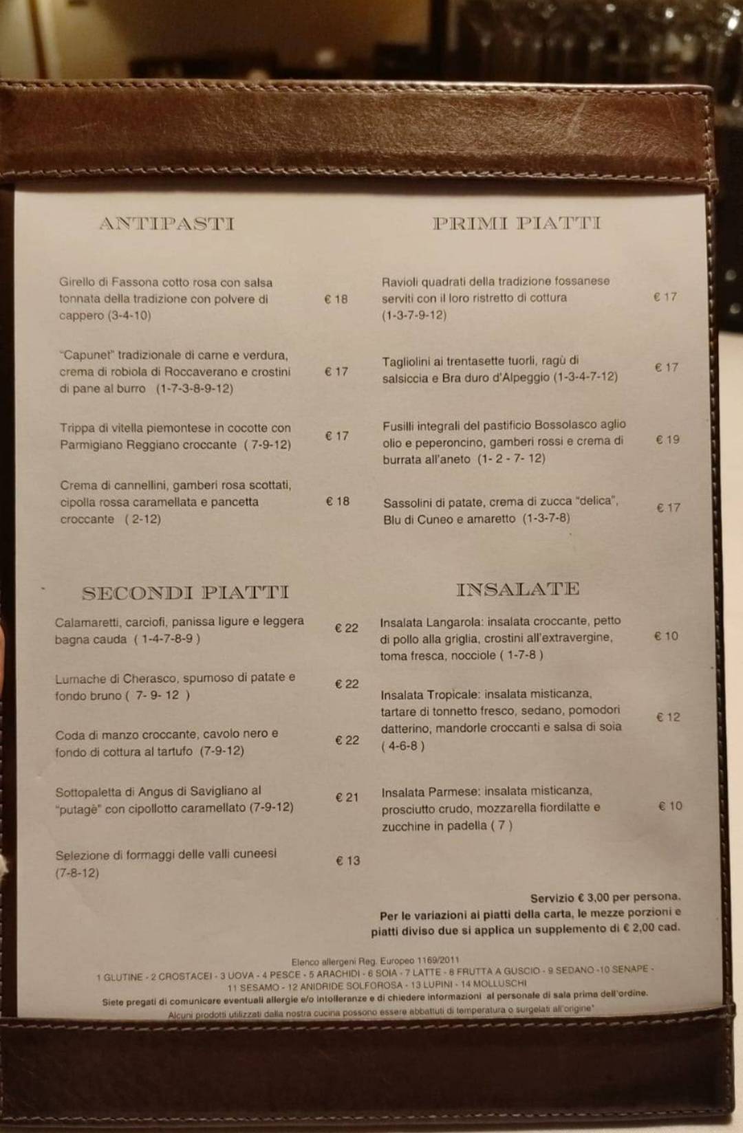 Menu au Nuova Trattoria Antiche Volte restaurant, Fossano, Via Giovanni ...