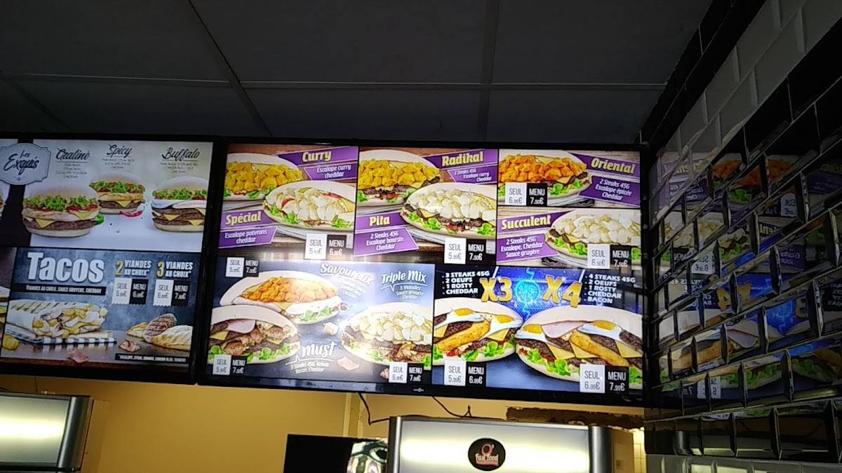 Menu au O' Fast Food, Miramas