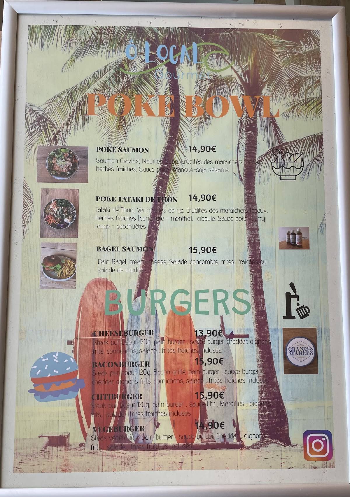 Menu au Ô Local Gourmet restaurant, Berck