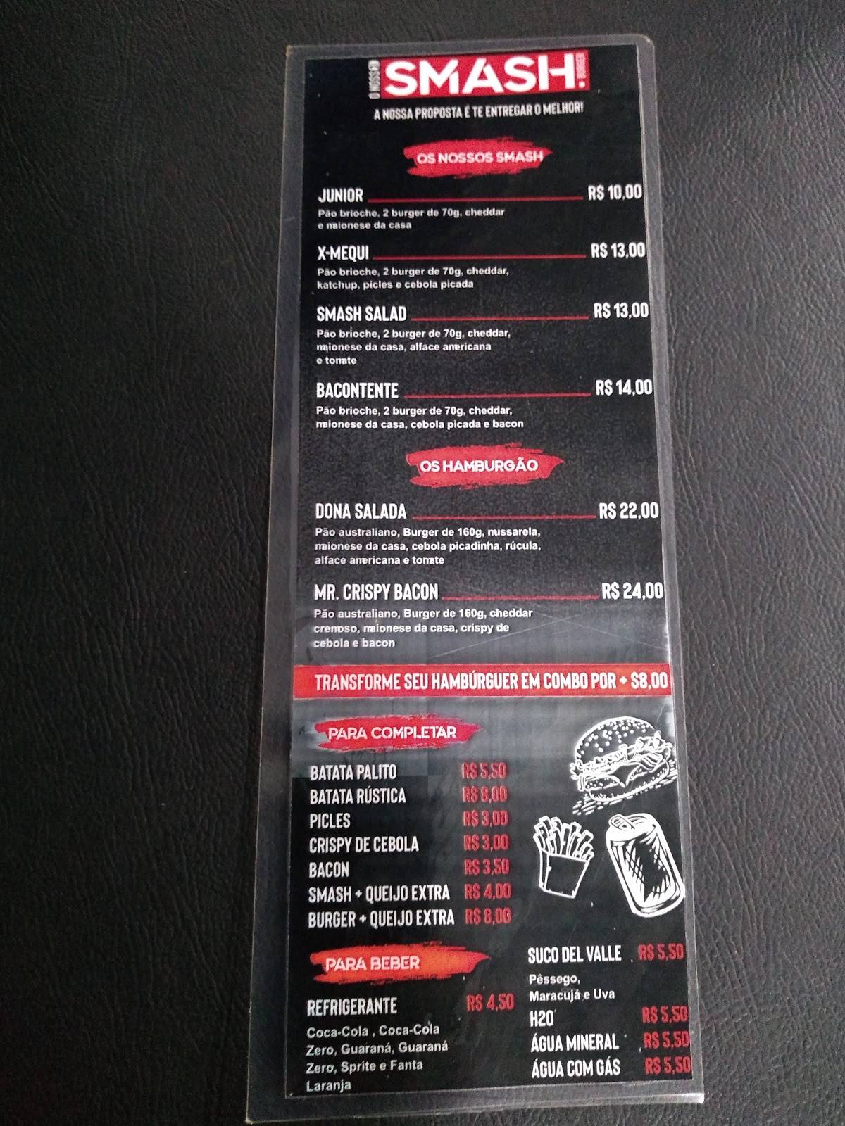 Menu em O Nosso Smash restaurante, Brasília