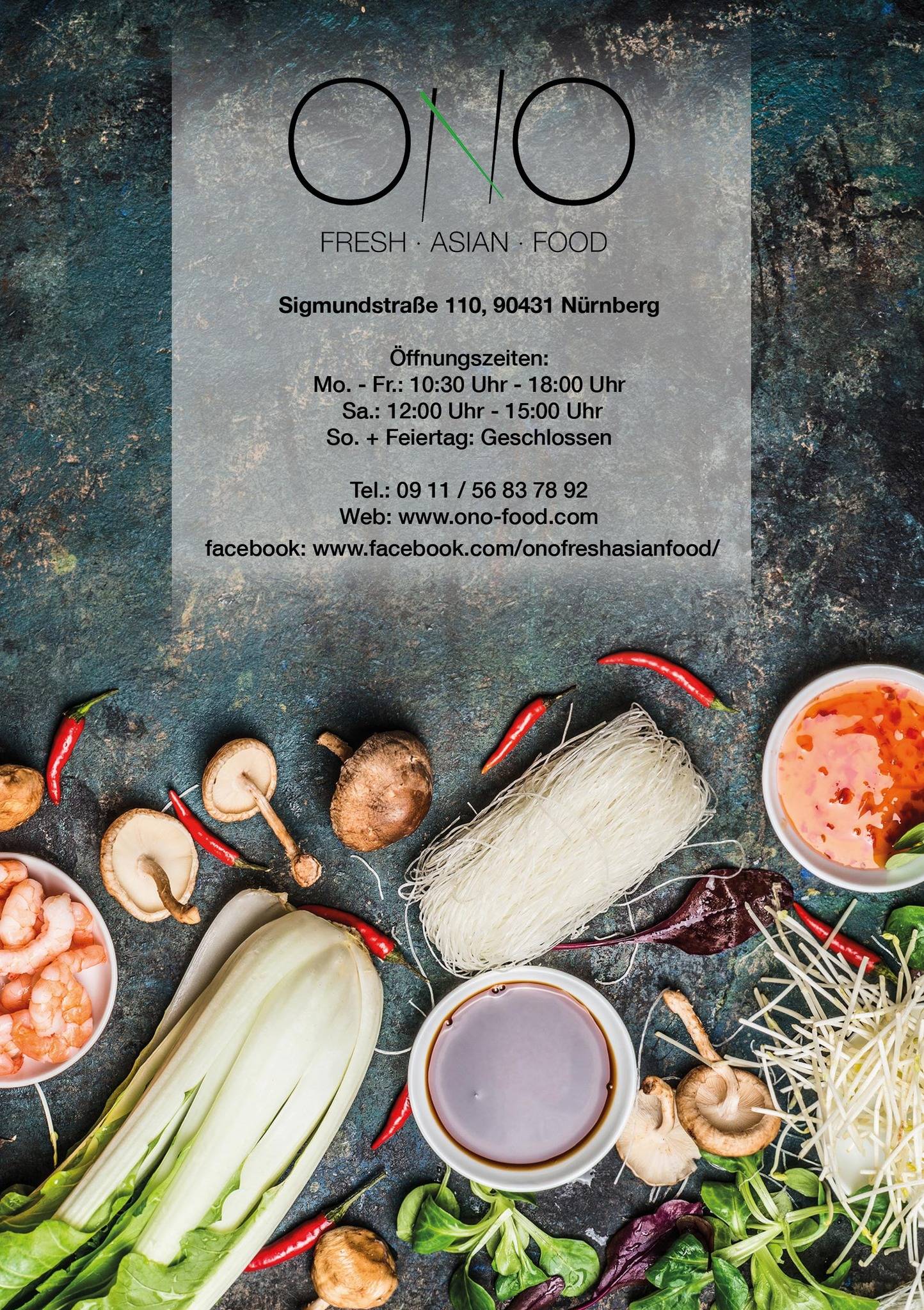Speisekarte von ONO - Fresh Asian Food fast Food, Nürnberg