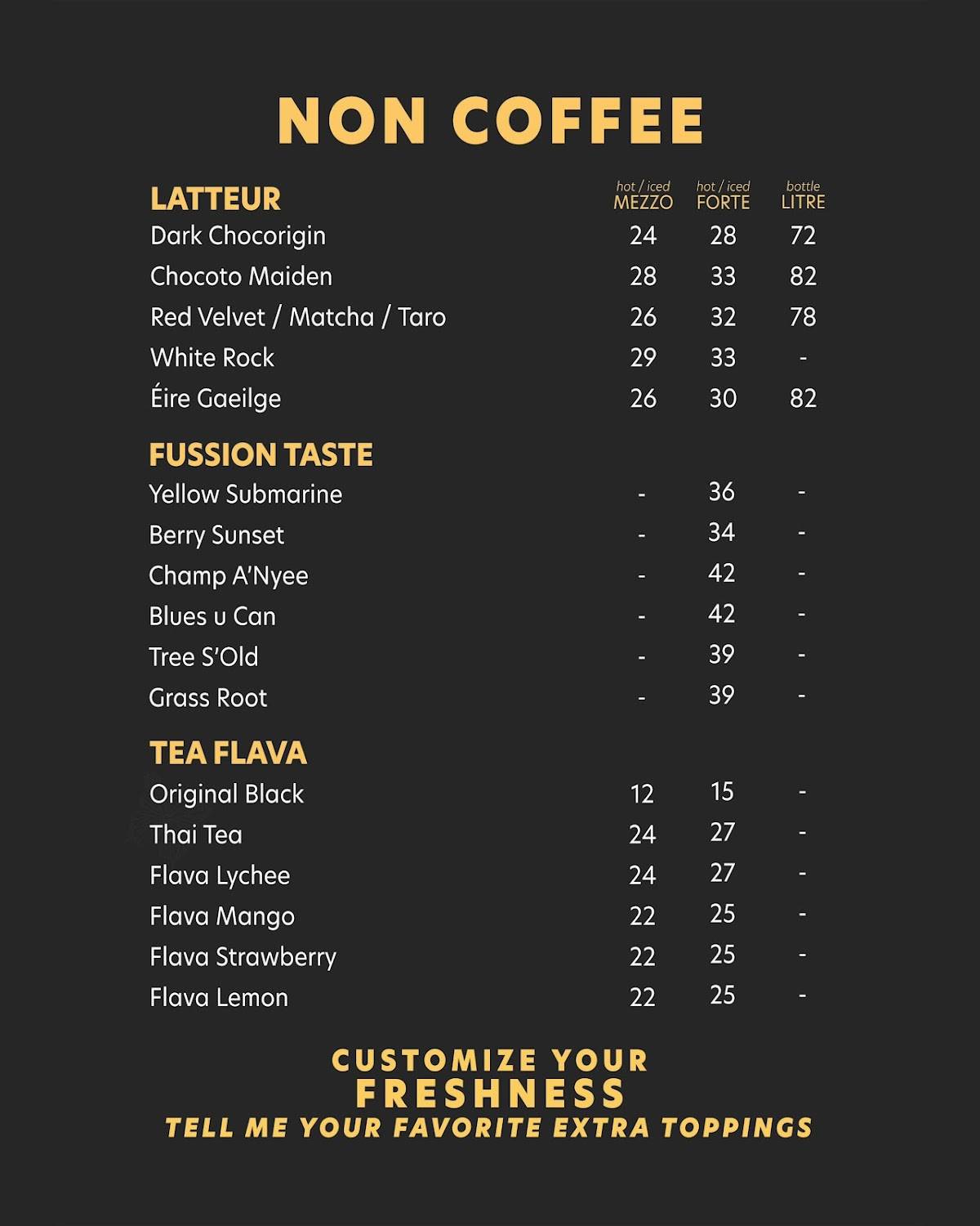 Carta de OXIXO Coffee - Bite, Semarang