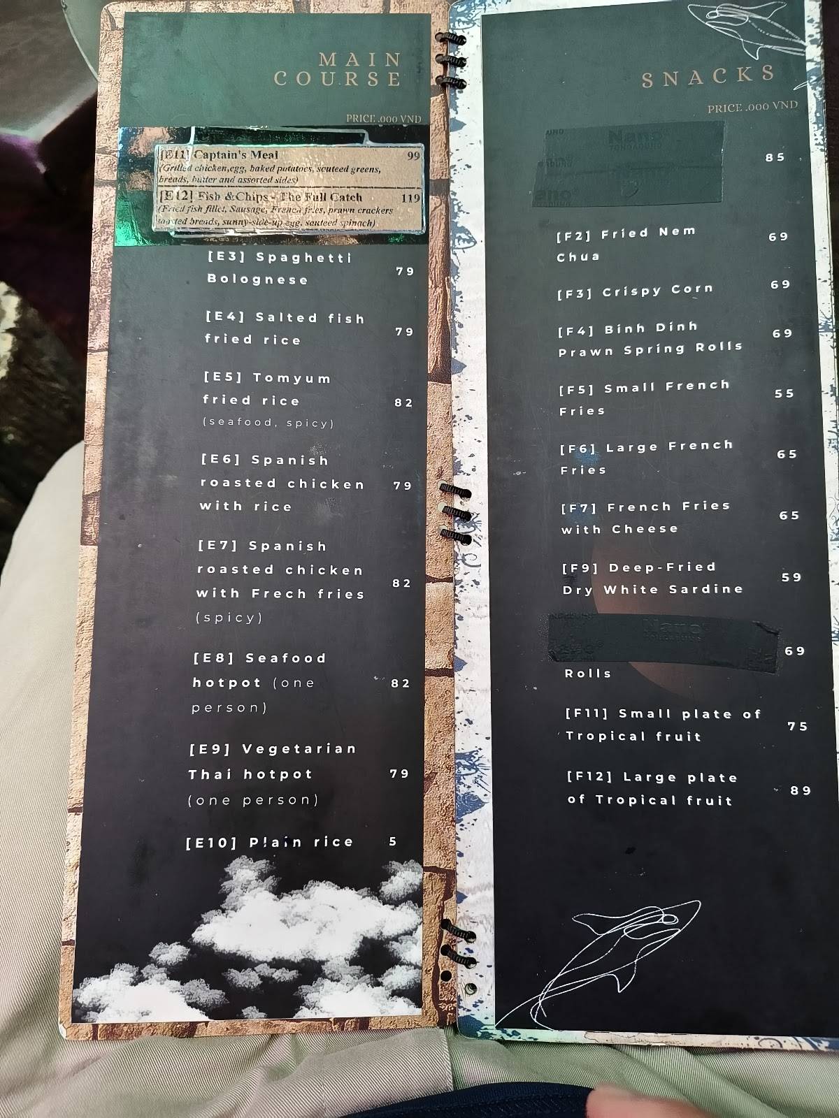 Menu at Oasis Cafe, Ho Chi Minh City, 176/1b Đ. Lê Văn Sỹ