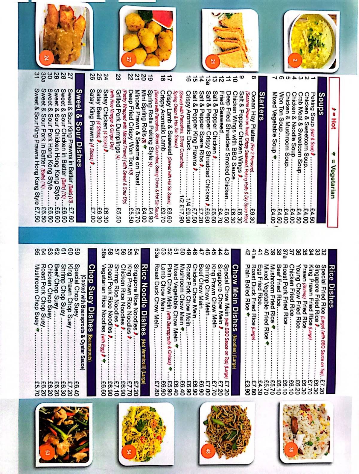 Menu at Ocean Hay fast food, Weymouth
