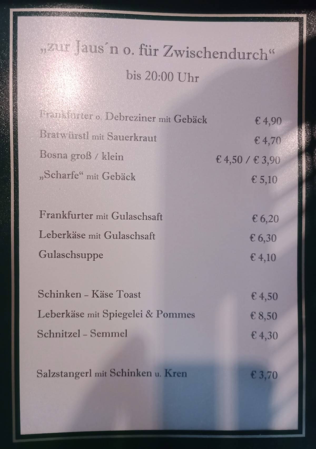 Speisekarte von Ois zum Lois pub & Bar, Meggenhofen