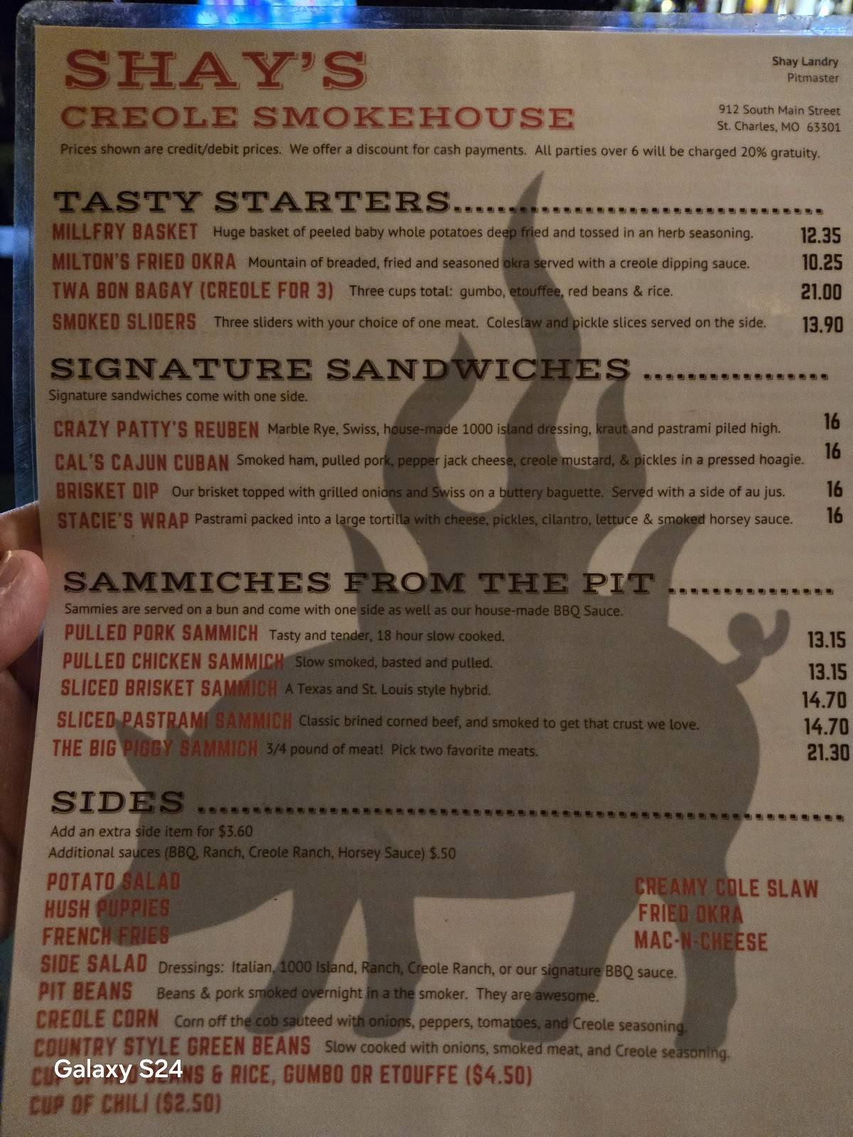 Menu at Old Millstream Inn pub & bar, Saint Charles