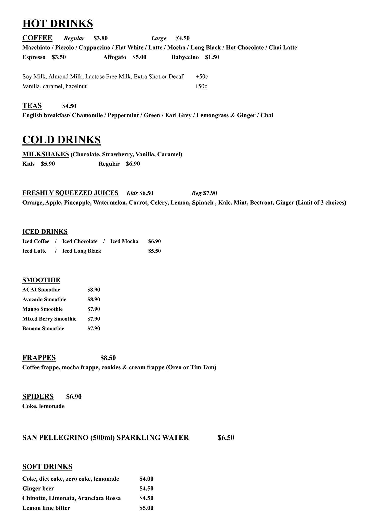 Menu at Olive Kitchen Cafe Breakfast Point, Breakfast Point, shop 5/20 ...
